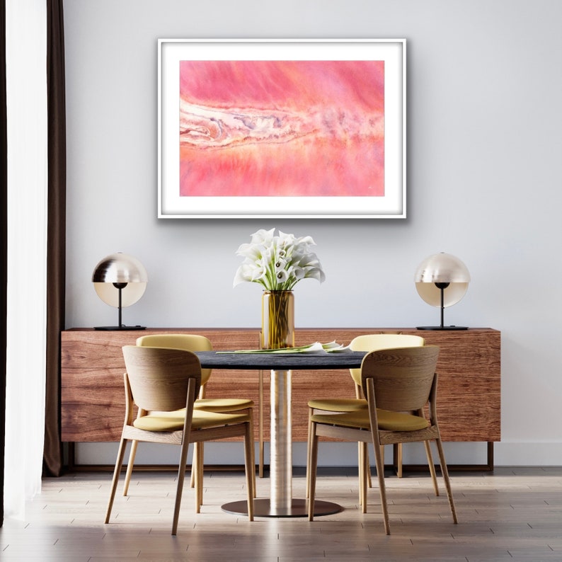 Pink Abstract Art, Large Abstract Print, Watercolor Painting ...