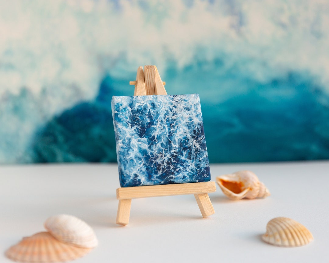 Miniature Painting Ocean Mini Painting Original Art Acrylic Tiny Beach ...