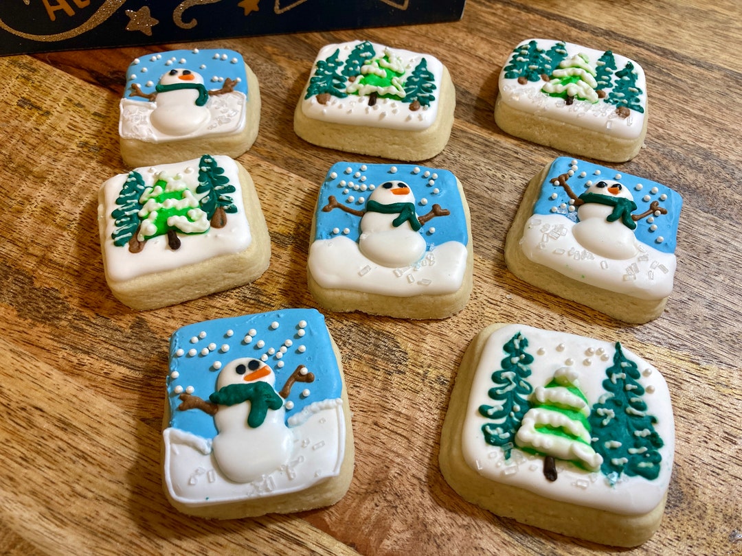 Mini Winter Wonderland Cookie Platter Featuring Snowmen and Flurries ...