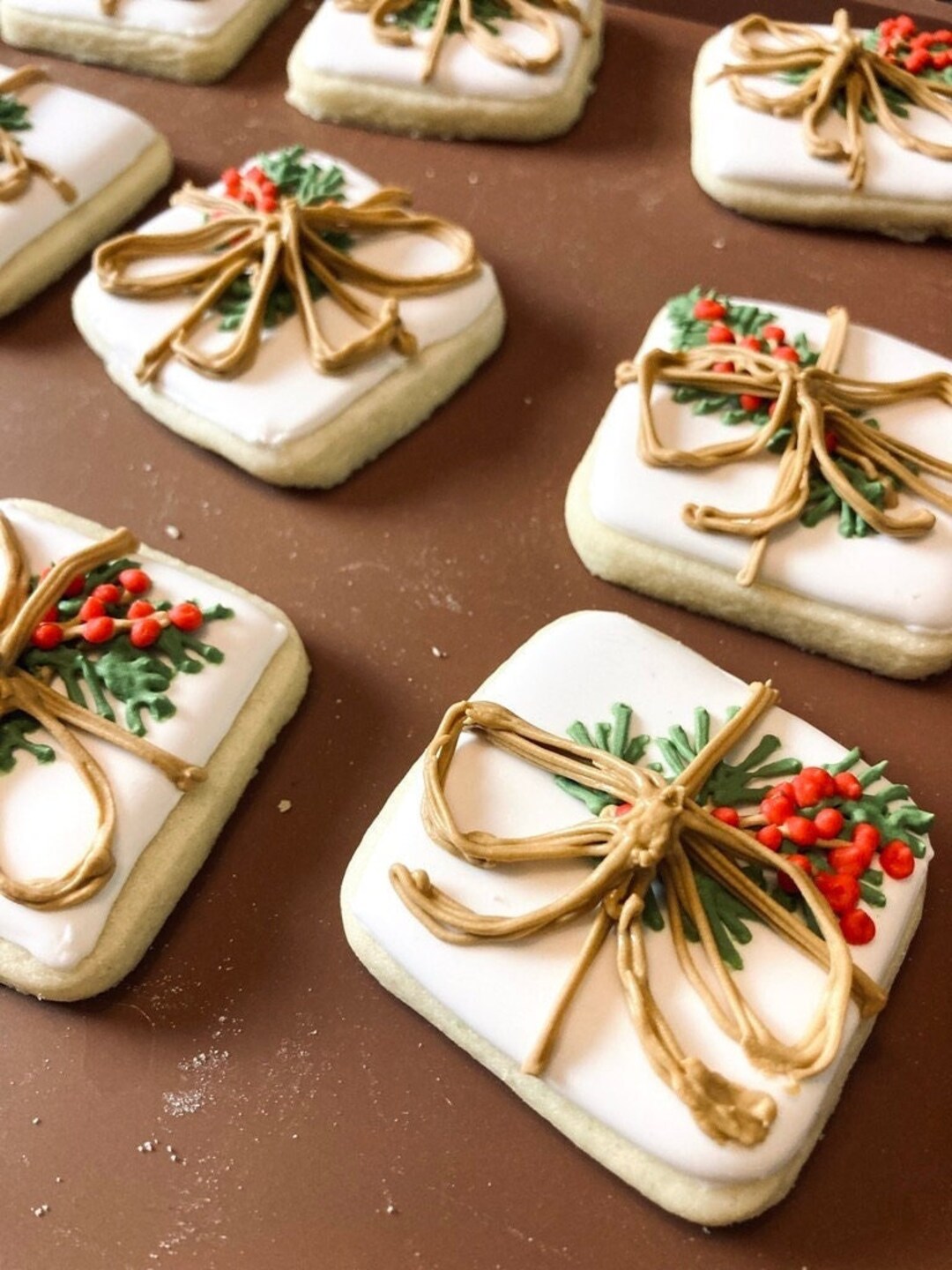 White Christmas Present Decorated Sugar Cookie - Etsy