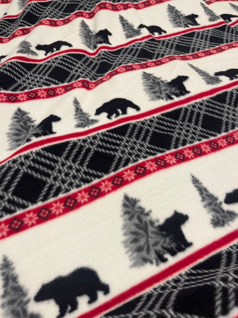 Handmade Holiday Bear & Plaid Fleece Tie Blanket Ultra Soft - Etsy
