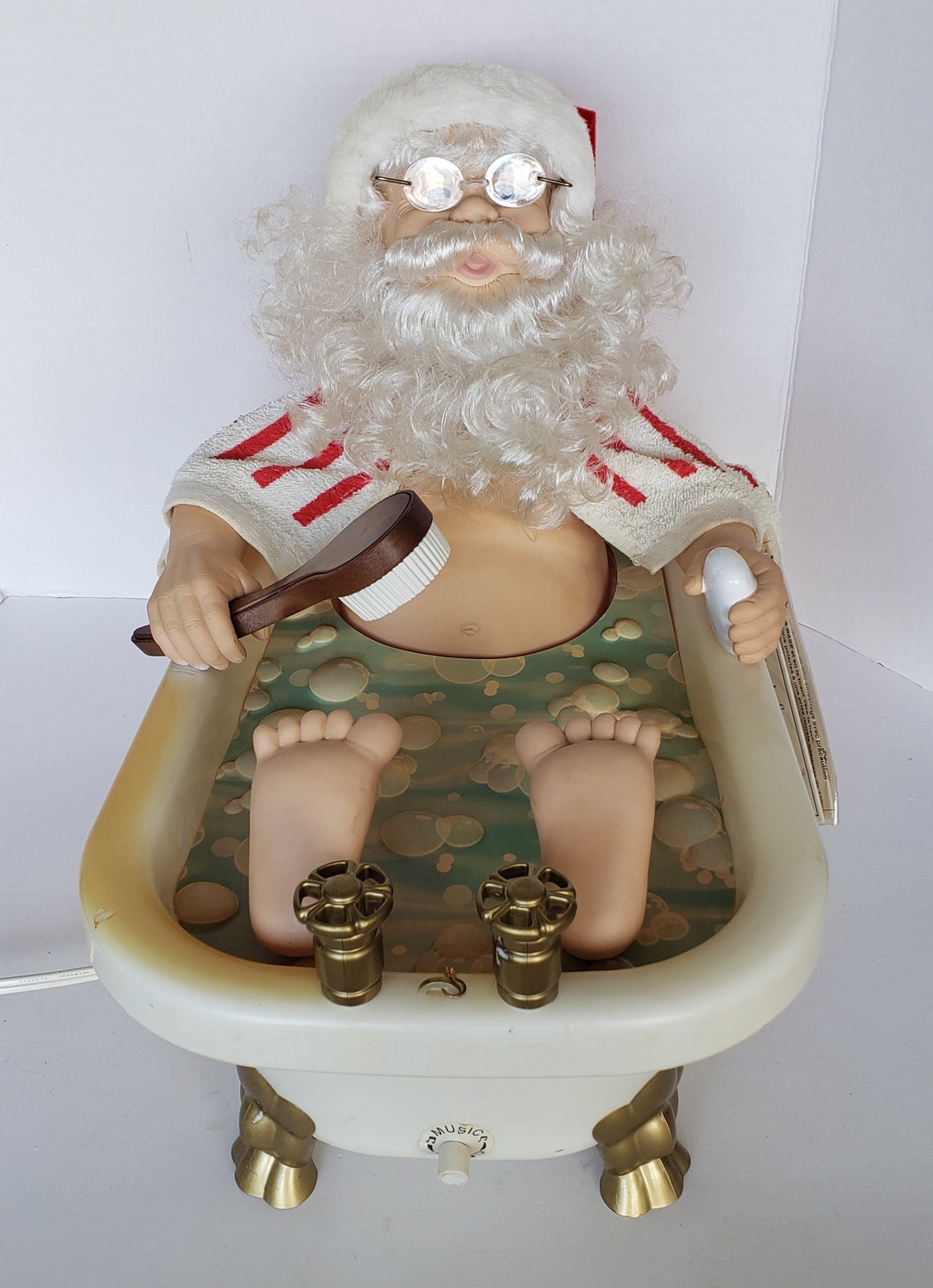 Christma Santa Rub A Dub Santa in a Tub Animated Telco - Etsy