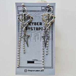 Angel Earrings | Alt Jewelry | Soft Grunge | Y2K Style | Silver Drop ...