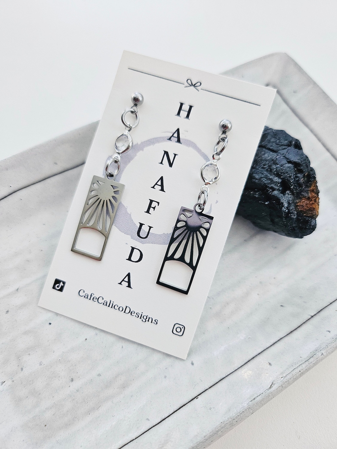 Hanafuda Earrings | Alt Jewelry | Japanese Aesthetic | Silver Drop ...