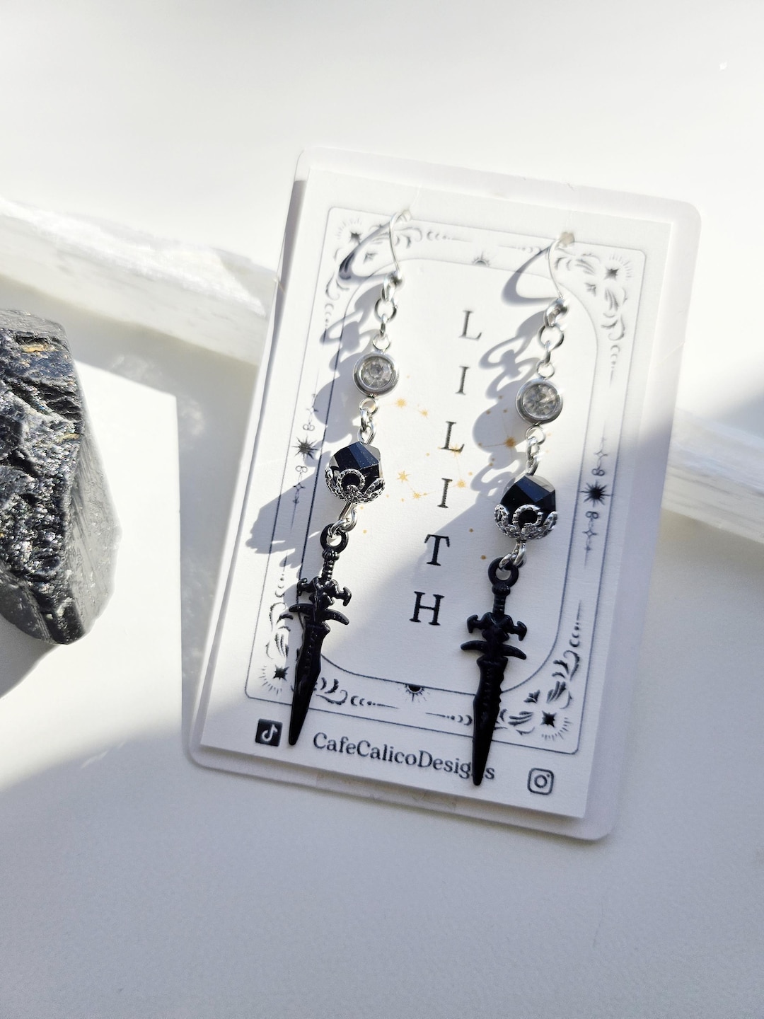 Lilith Earrings | Dagger Earring | Sword Drop Design | Vampire ...