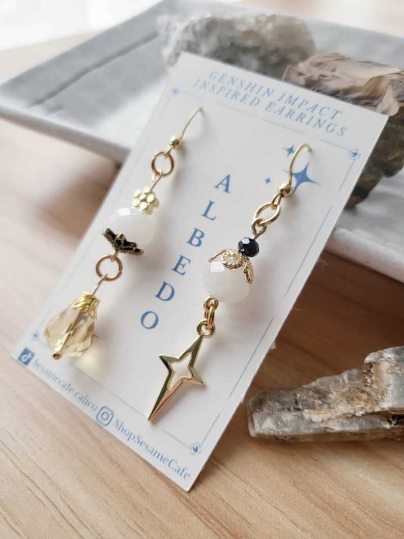 Albedo Earrings | Genshin Impact Inspired | Cosplay Earrings | Handmade ...
