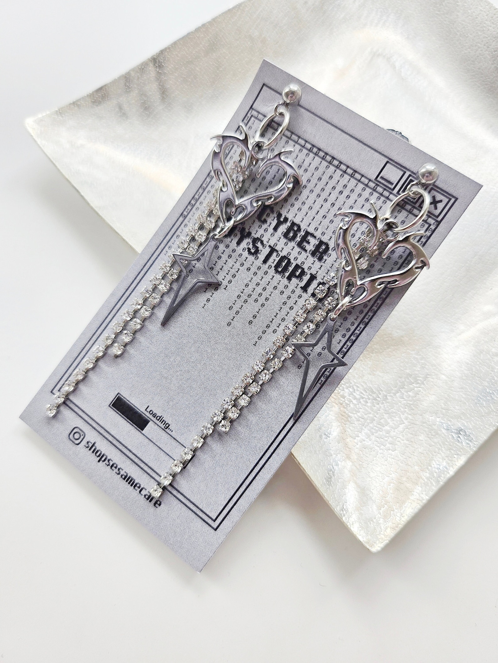 Angel Earrings Alt Jewelry Soft Grunge Y2K Style Silver Drop Earring ...