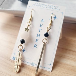 Aether Traveler Earrings | Genshin Impact Inspired | Cosplay Earrings | Handmade Earrings ...