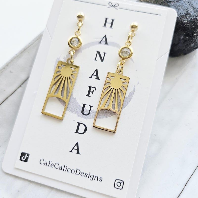 Japanese Hanafuda Earrings - Etsy