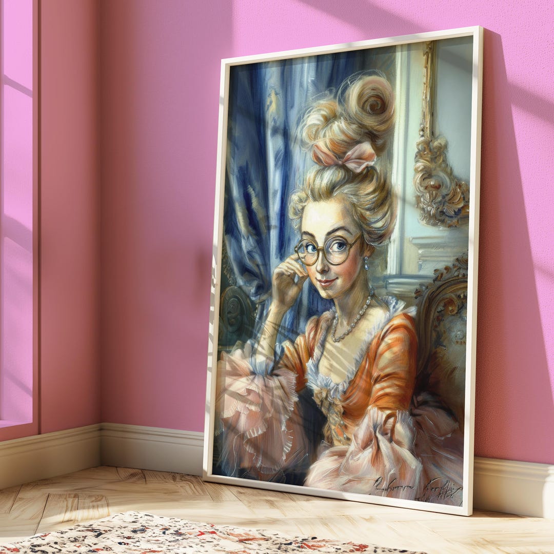 Elegant Rococo Lady Printable Painting - Vintage Portrait Art, 18th ...