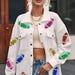 Beige Sequin Football Shirt Jacket - Etsy