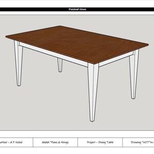 Shaker Style Dining Table - Drawings / Plans - Etsy