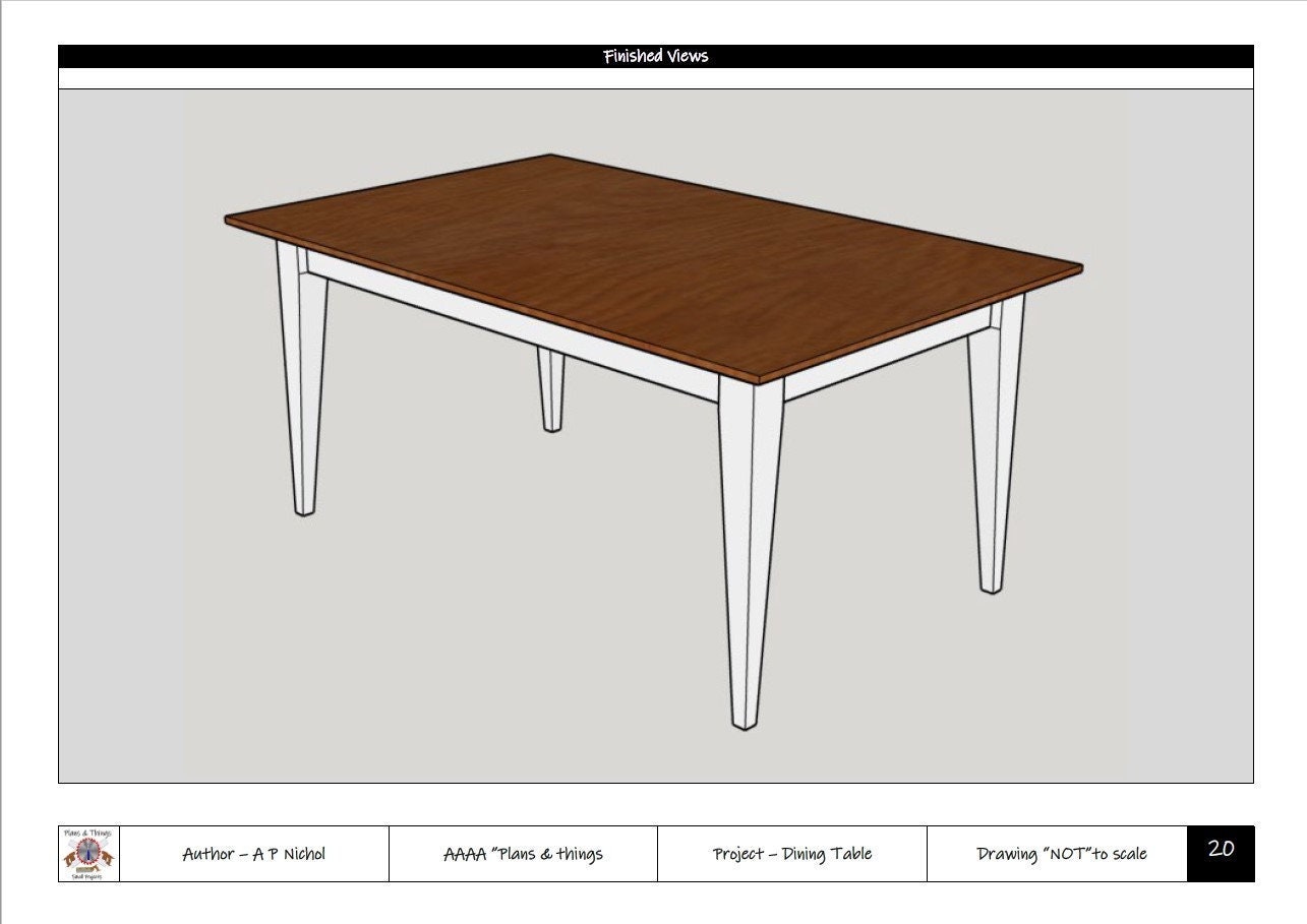 Shaker Style Dining Table - Drawings / Plans - Etsy
