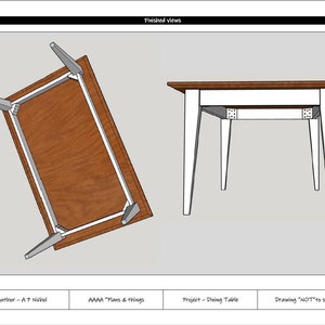 Shaker Style Dining Table - Drawings / Plans - Etsy