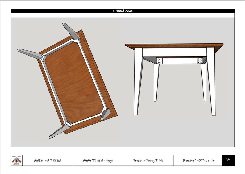 Shaker Style Dining Table - Drawings / Plans - Etsy
