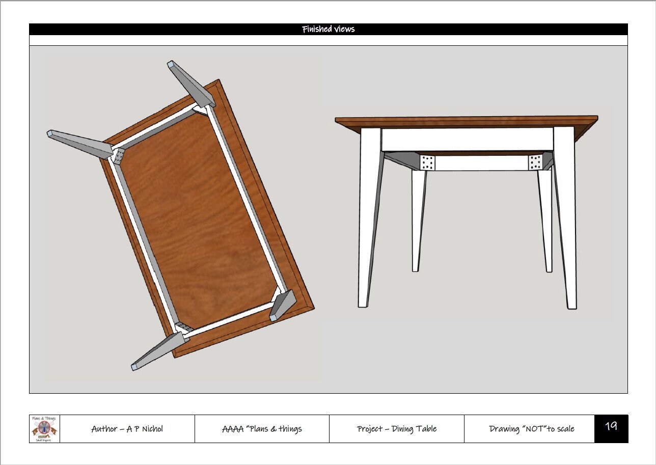 Shaker Style Dining Table - Drawings / Plans - Etsy