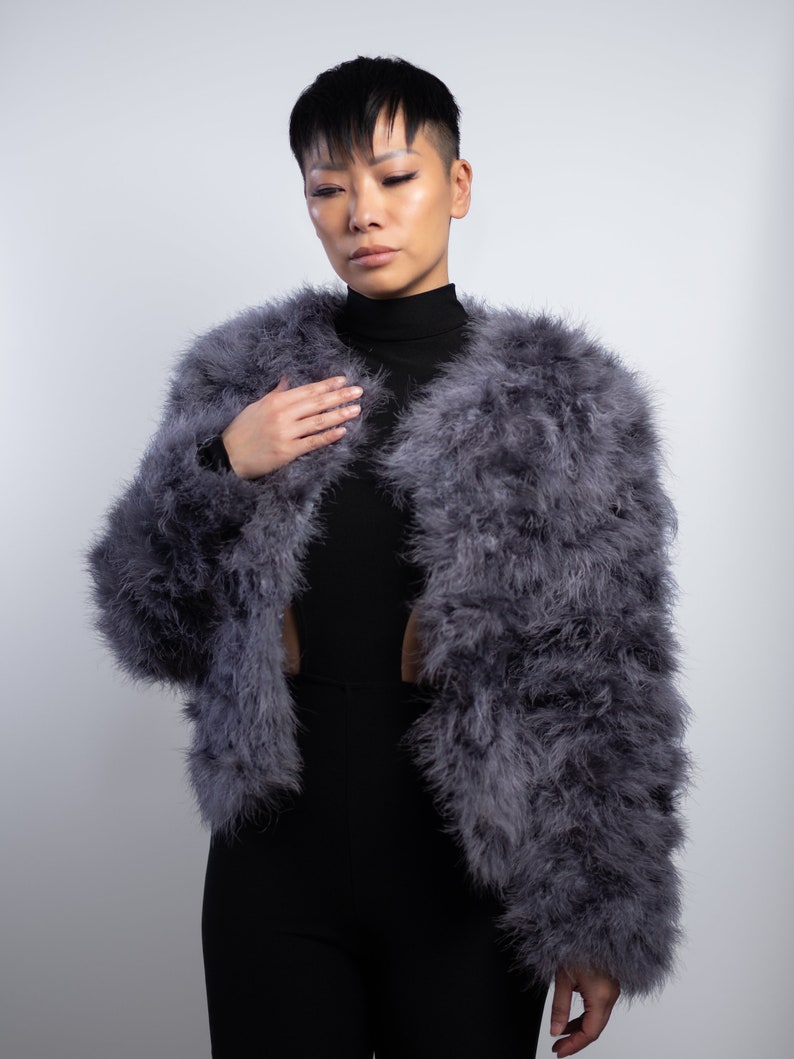 FLUFFY Ostrich Feather COAT, Wedding Jacket, Comfortable Chic and ...