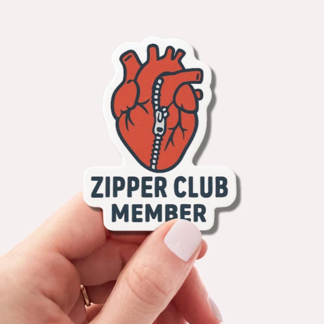 Zipper Club Member Sticker – CHD Awareness Vinyl Decal – HLHS Heart ...
