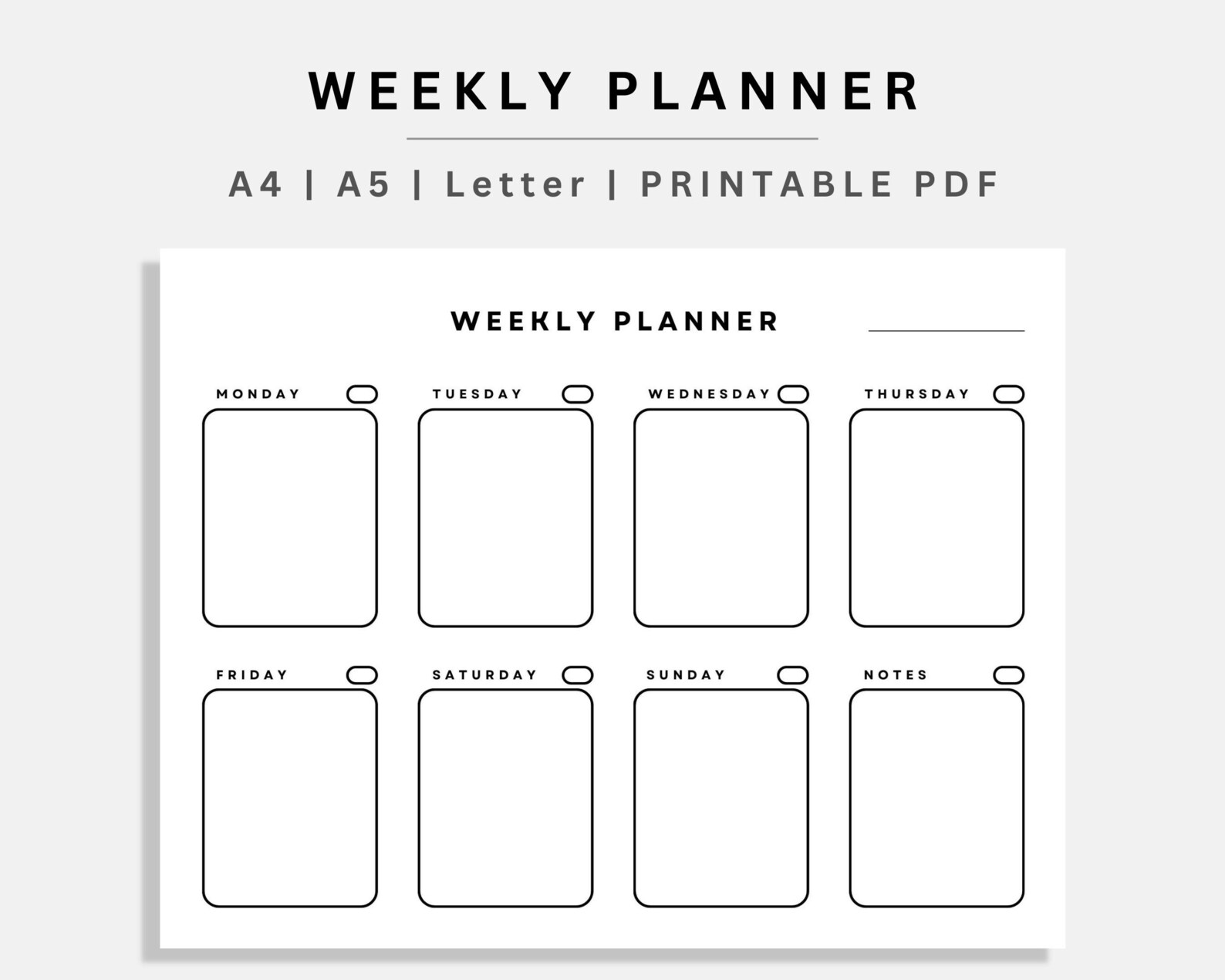 Weekly Planner Printable and Simple Weekly Planner Undated - Etsy