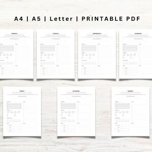 7 Day Planner Printable, Daily Planner Printable, Weekly Planner ...