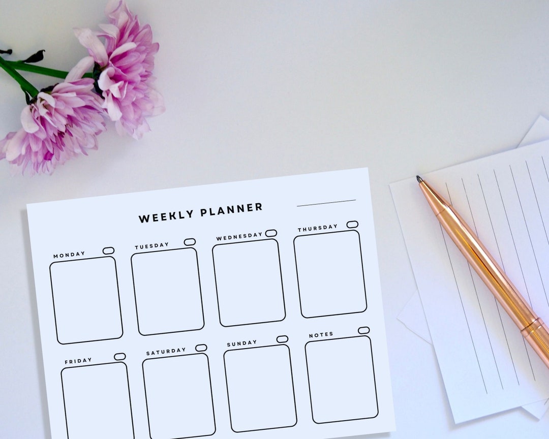 Weekly Planner Printable and Simple, Weekly Planner Undated, PDF, A4/a5 ...
