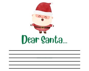 Letter to Santa Download, Instant Download, Xmas Fun, Christmas Fun ...