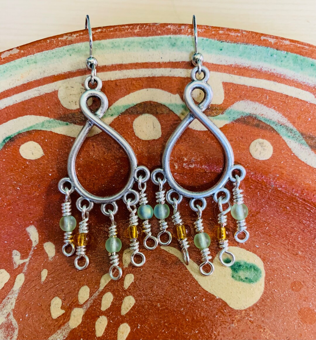 Silver Chandelier Earrings Chandelier Bead Earrings in - Etsy