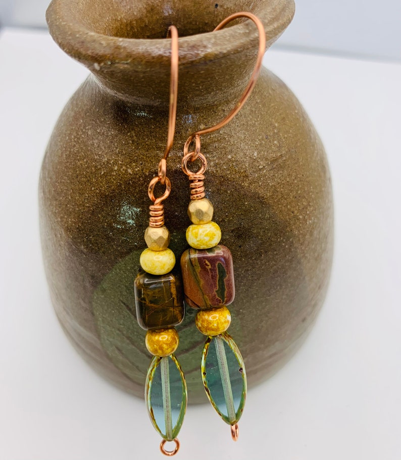 Dragons Eye Sky Blue Bead Earrings, Sky Blue Dangle Bead Earrings ...