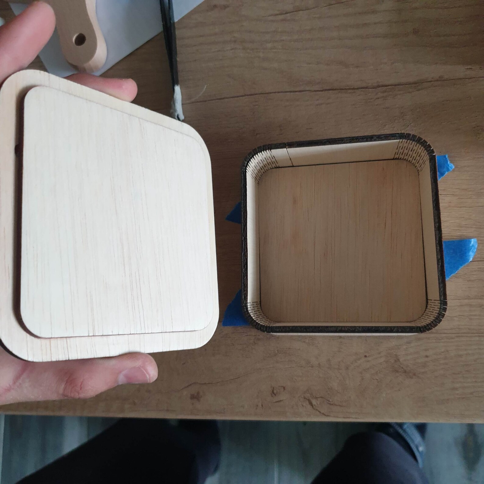 Laser Engraved Jewelry Box With Fancy Hearts Pattern and Living Hinge ...