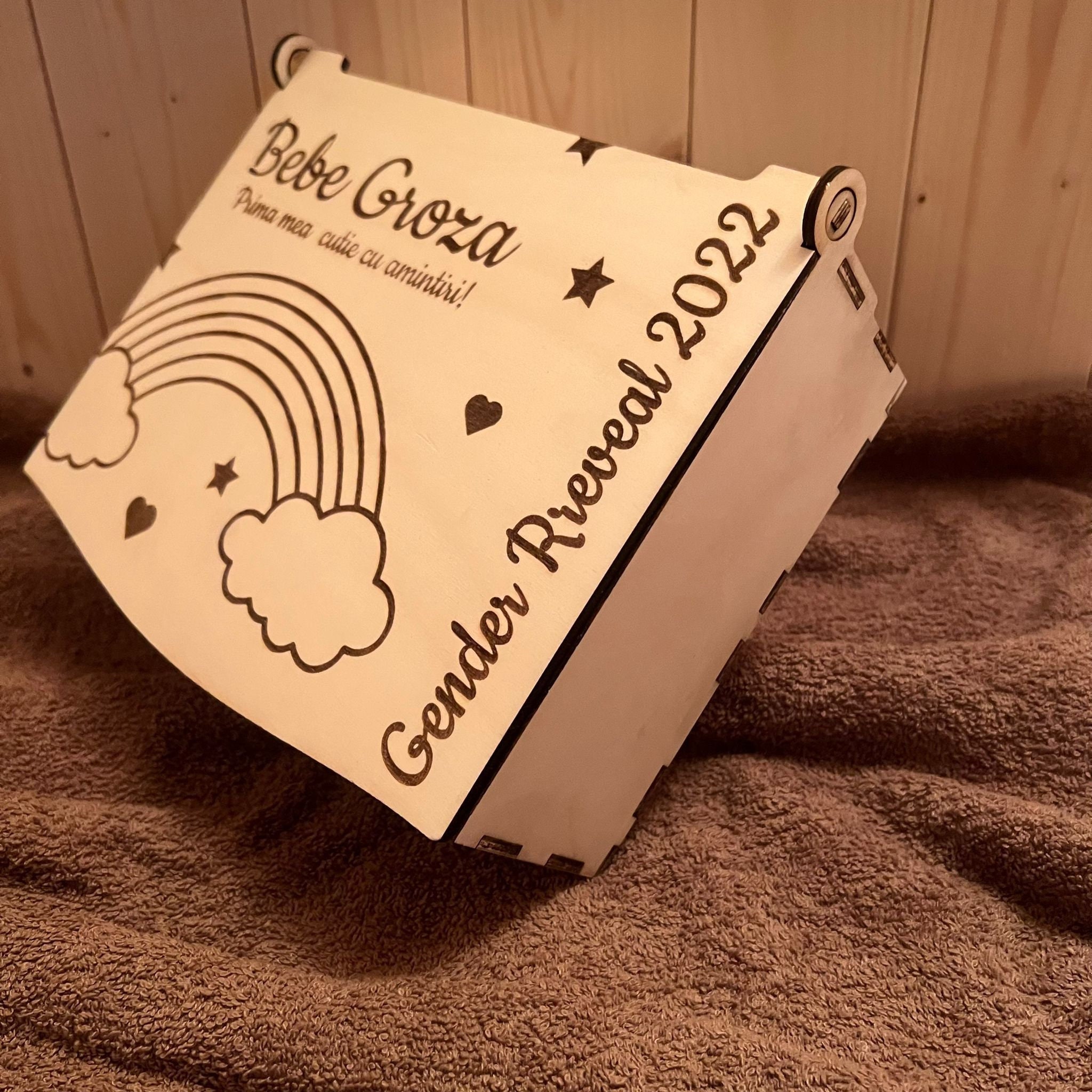 Laser Engraved Baby Memory Box, SVG DXF AI Laser Cut Files ...