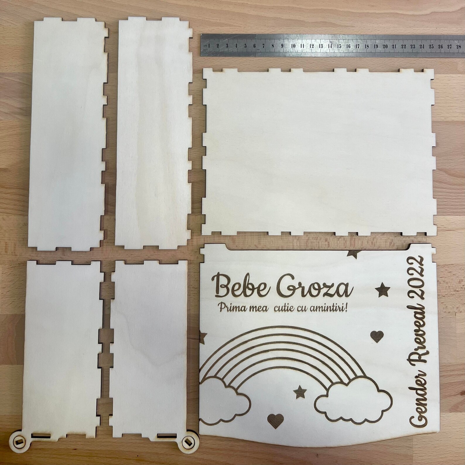 Laser Engraved Baby Memory Box, SVG DXF AI Laser Cut Files ...