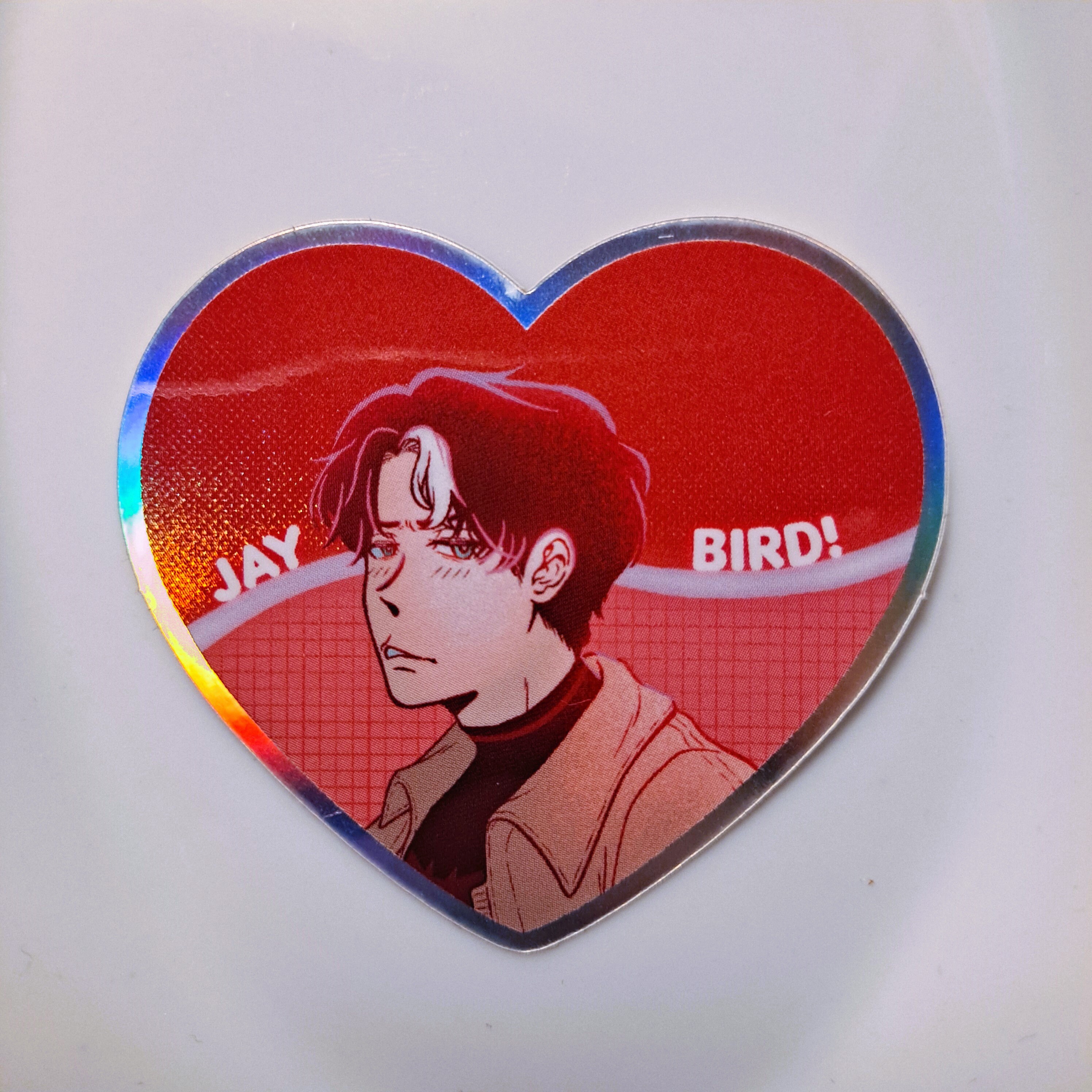 Batboys Heart Holographic Stickers [4 Pack of Nightwing, Red Hood, Red ...