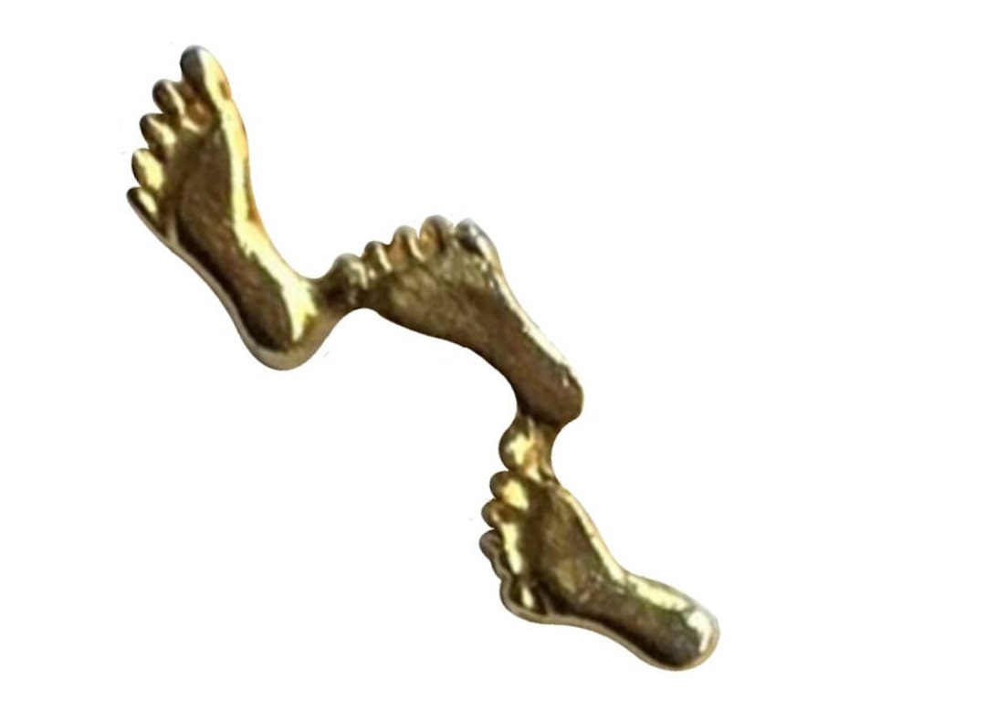 Gold Footprints Enamel Pin Vintage Souvenir Pin Backpack - Etsy