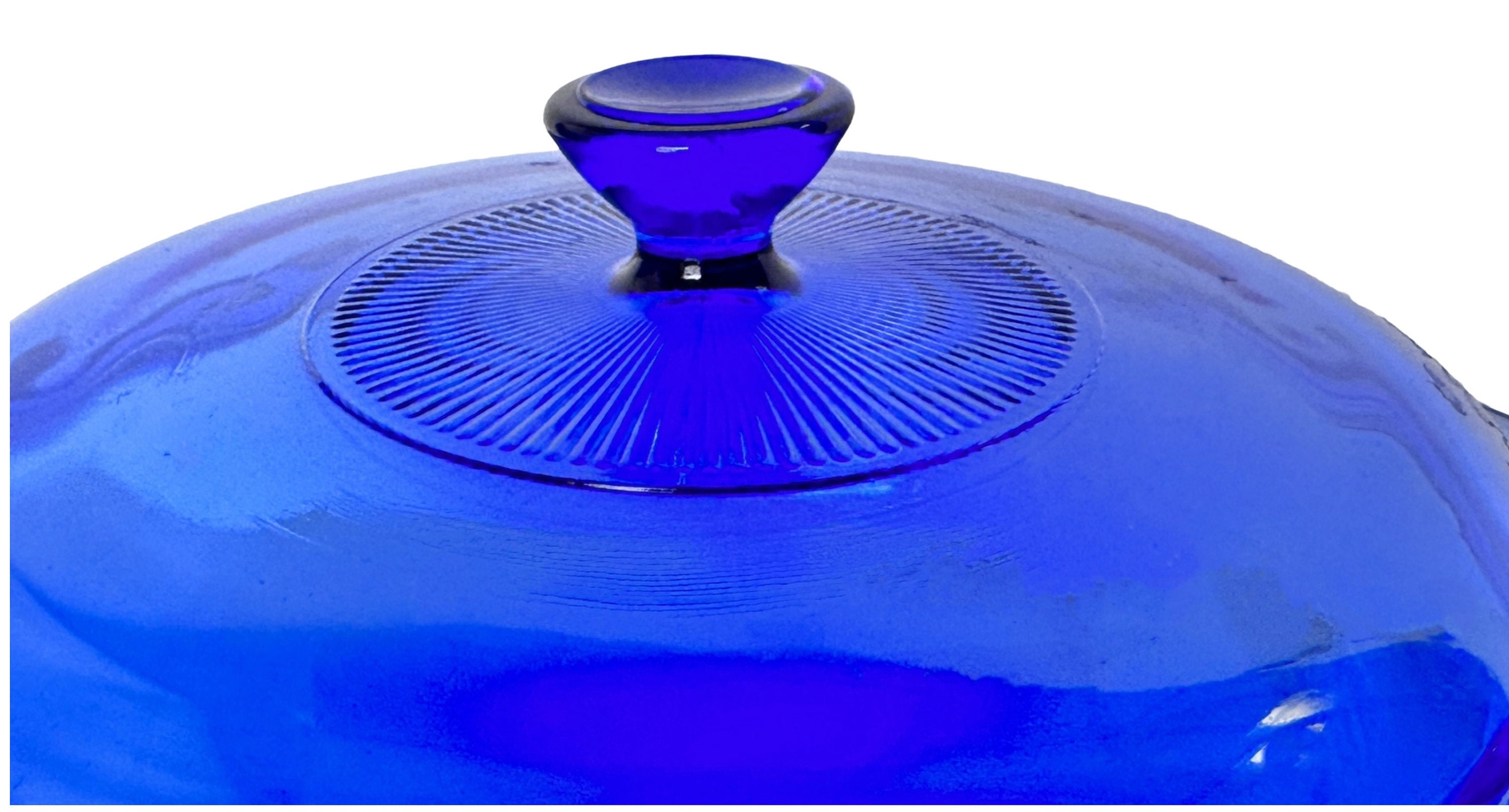 Pyrex Cobalt Blue Glass Round 2QT Casserole/baking Dish With Lid ...