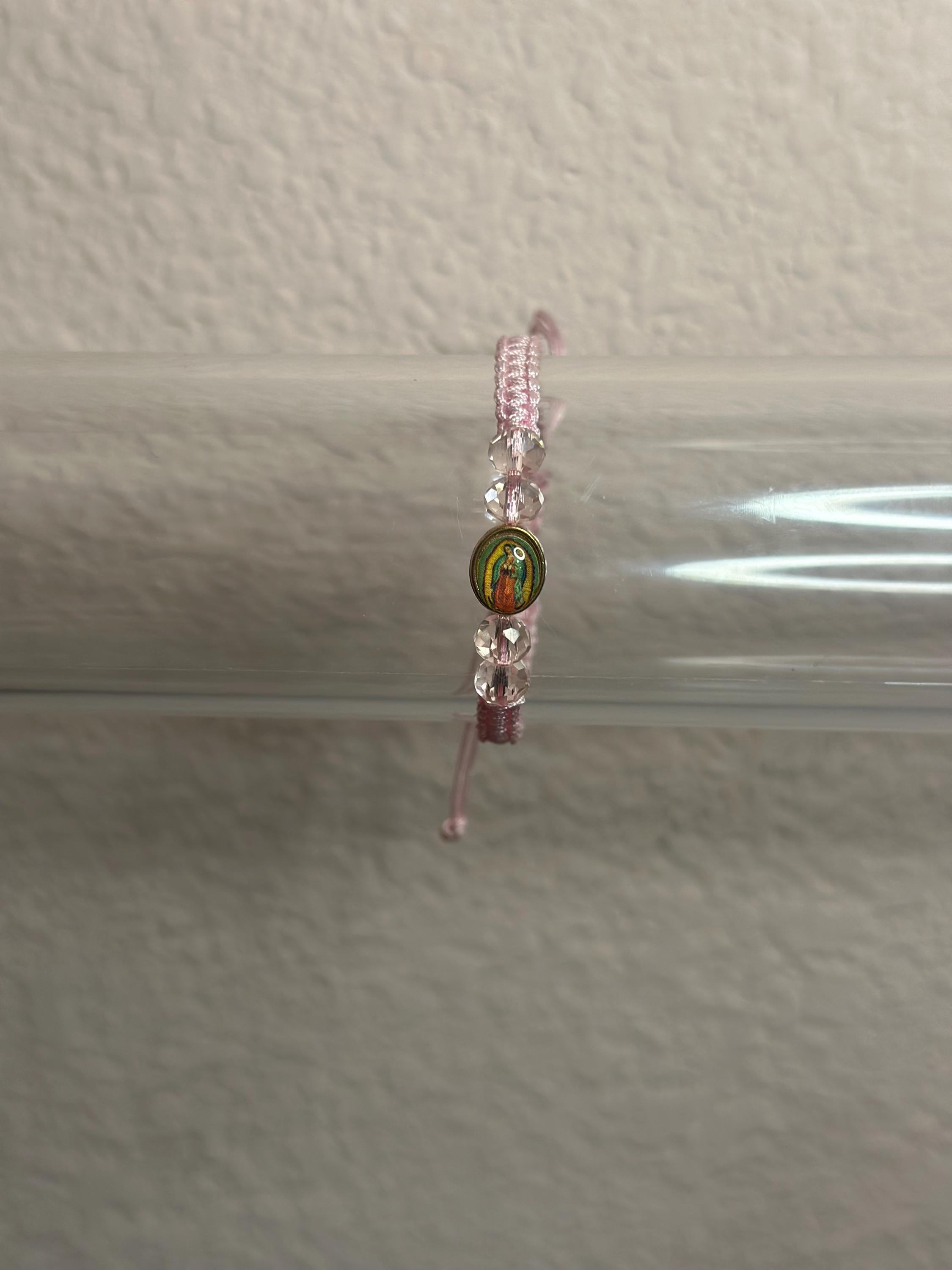 Pink Virgin Mary Beaded Bracelet - Etsy