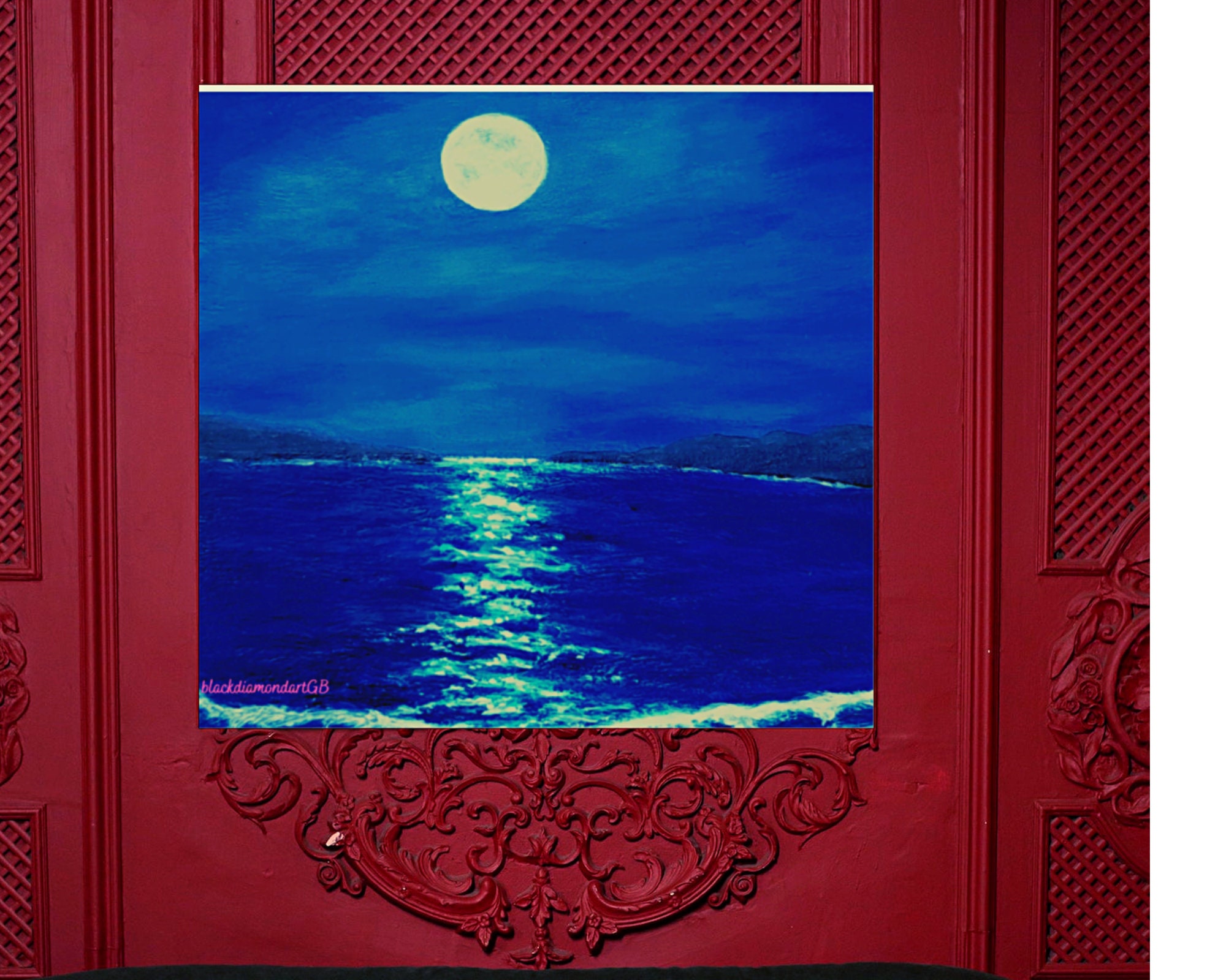 Full Moon Reflections Over the Sea Art Print. - Etsy