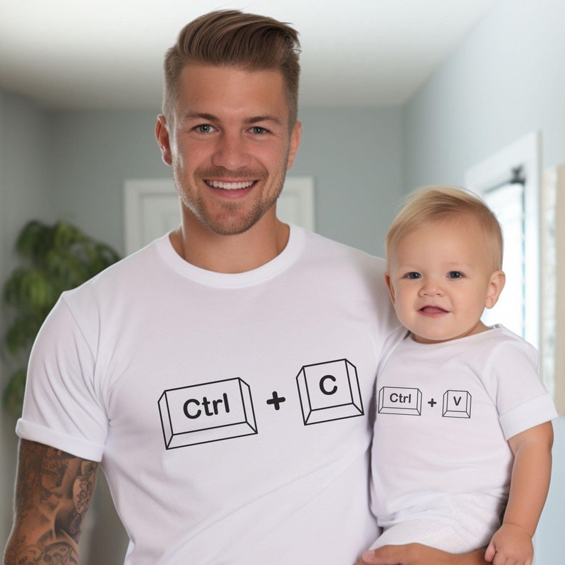 Ctrl C/V Copy Paste Matching Shirts: Funny Father and Son T-shirts, New ...