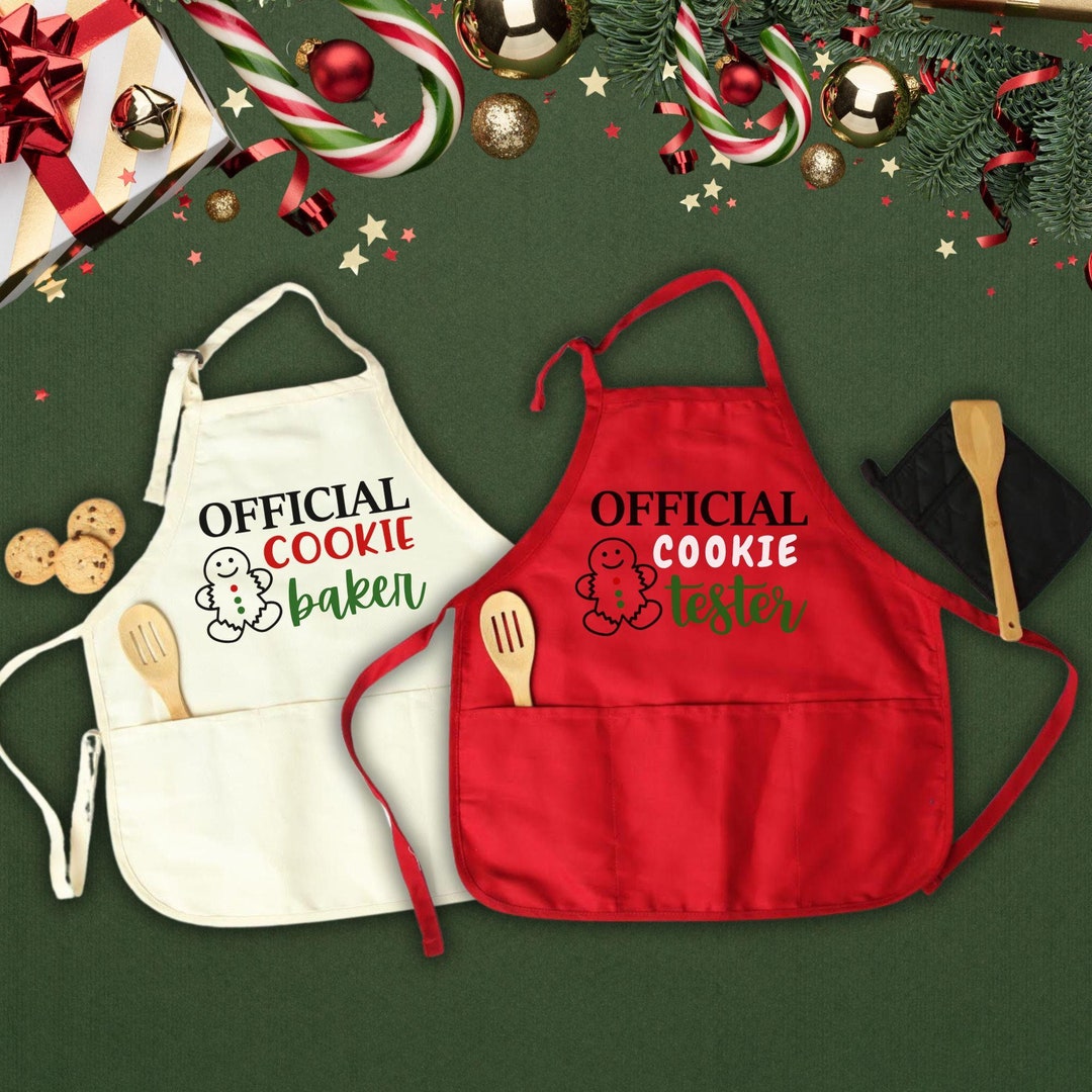 Official Cookie Baker Apron, Official Cookie Tester Apron, Christmas ...