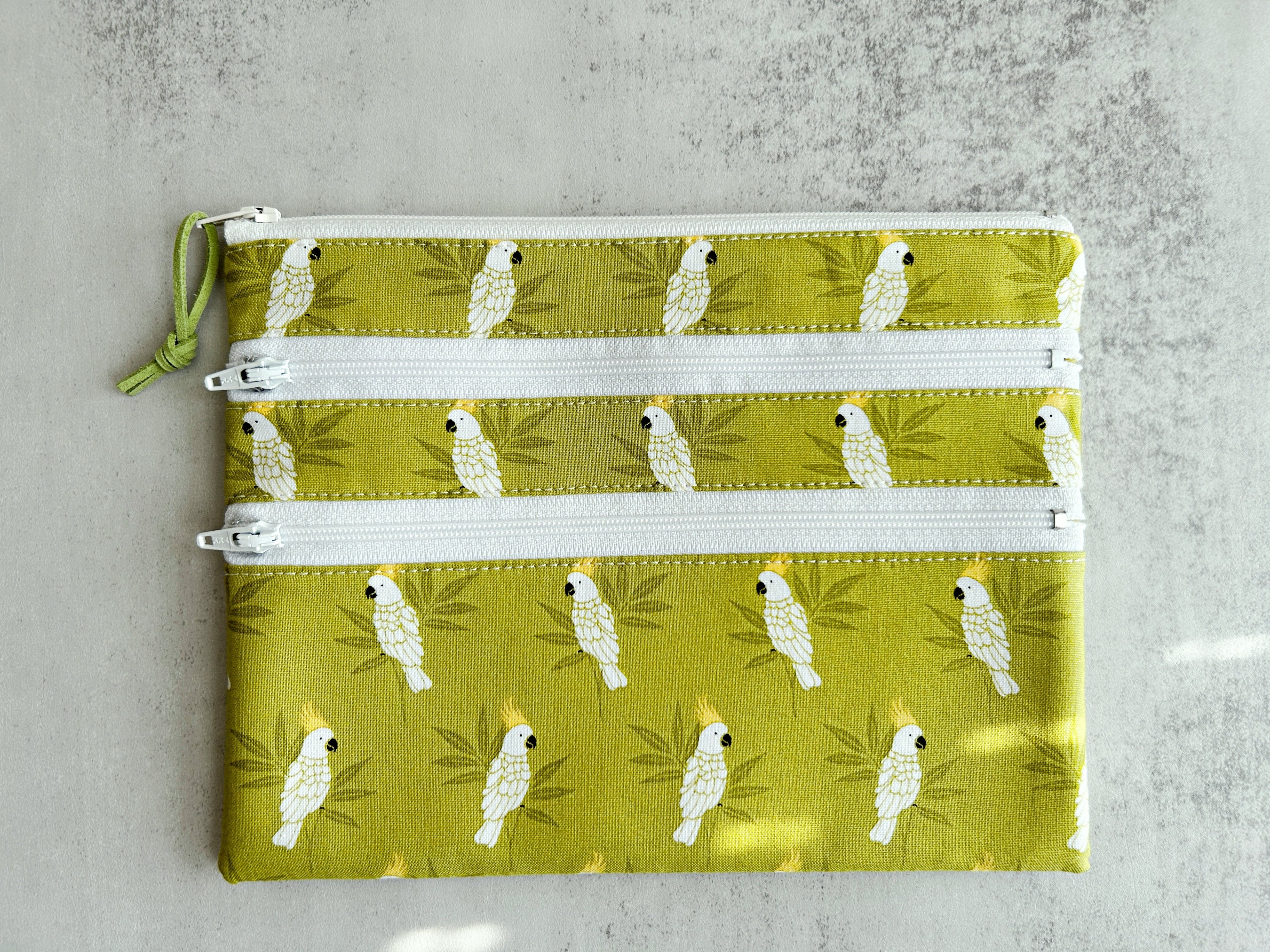 Triple Zipper Pouch Travel Pouch Makeup Pouch Pencil Pouch - Etsy