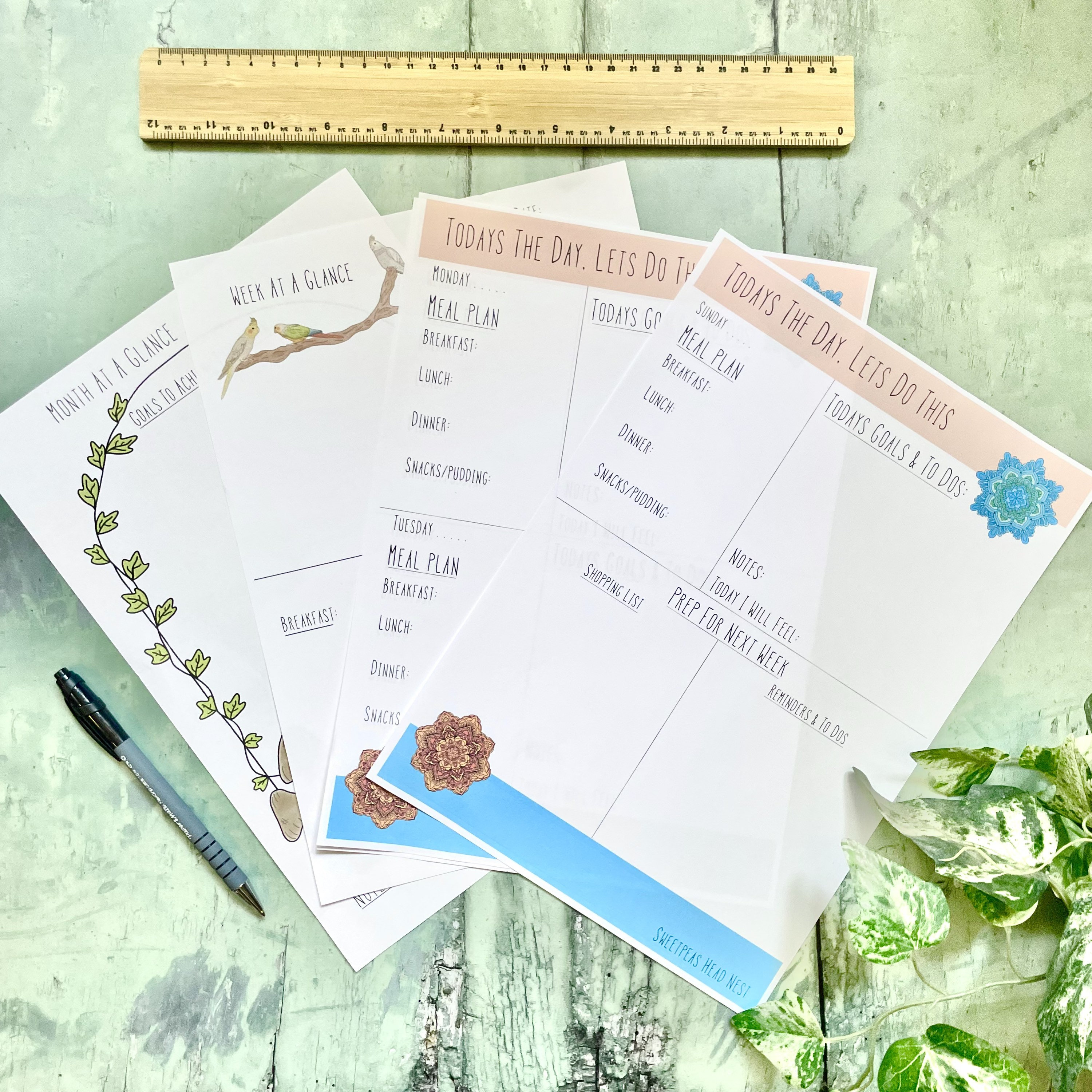 Printable Downloadable Simple Planner, Plan Your Month, Weeks and Days ...
