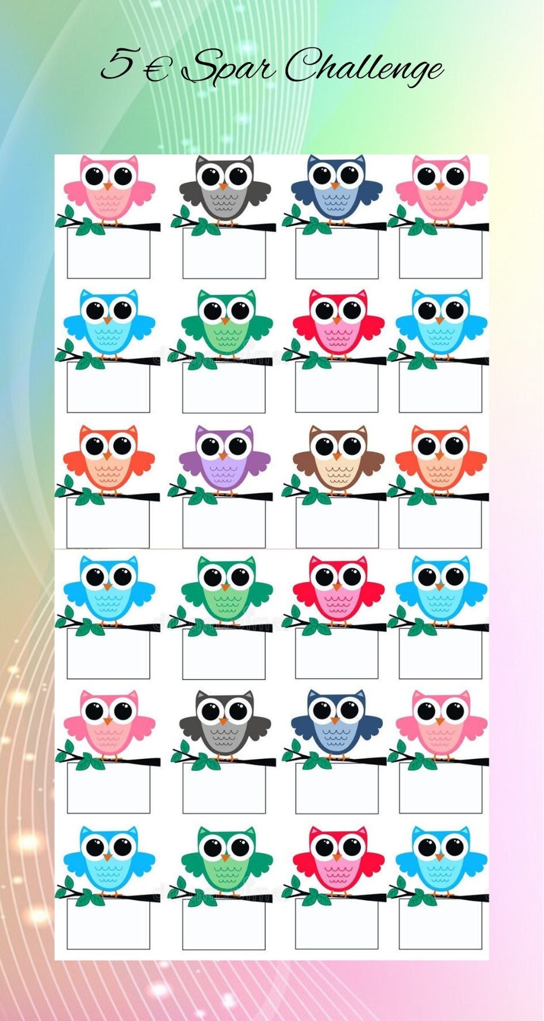 Spar Challenge Owl A6 / Envelope Method - Etsy