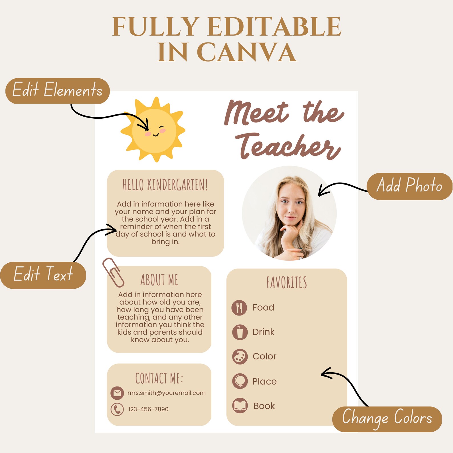 Meet the Teacher Letter Canva | Meet the Teacher Printable | Meet the ...