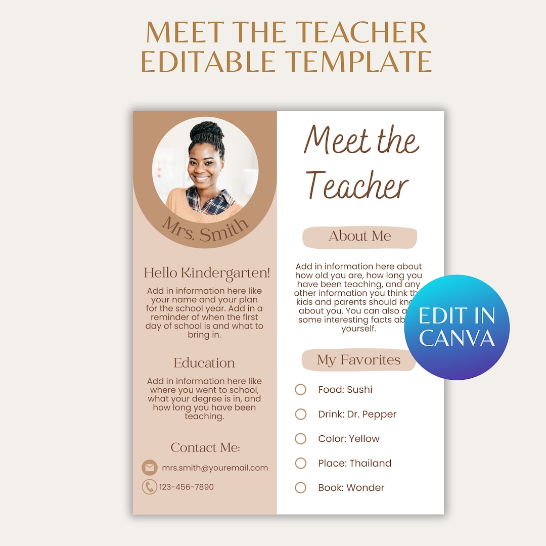 Meet the Teacher Classroom Editable Template | Meet the Teacher Flyer ...