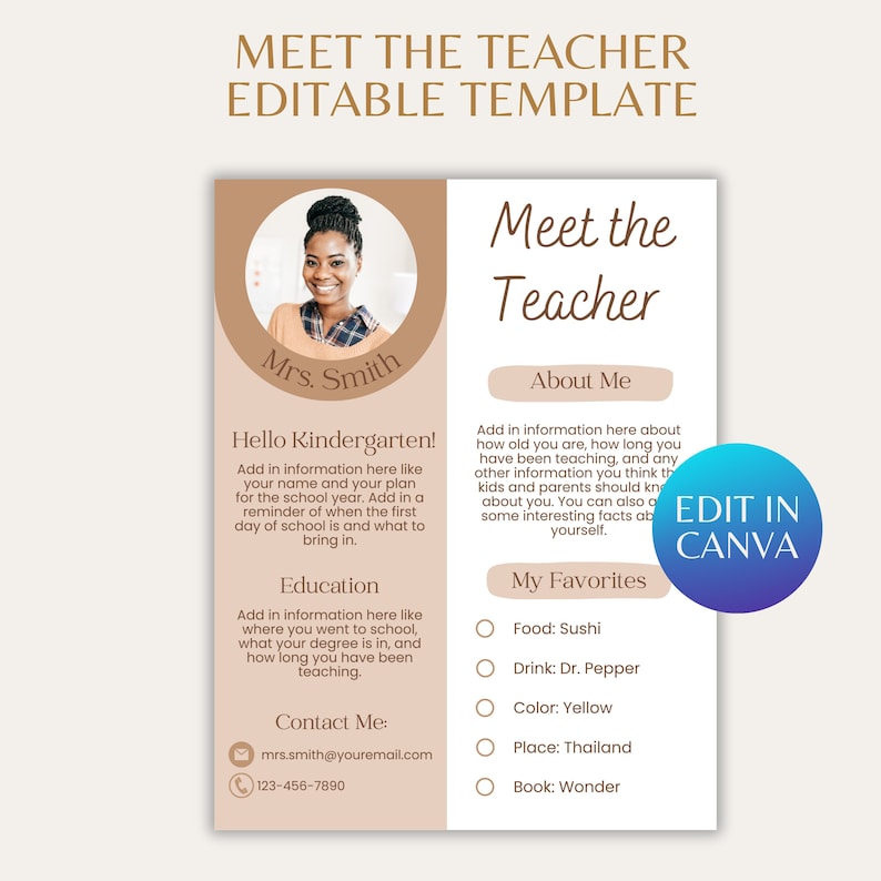 Meet the Teacher Classroom Editable Template Meet the Teacher Flyer ...