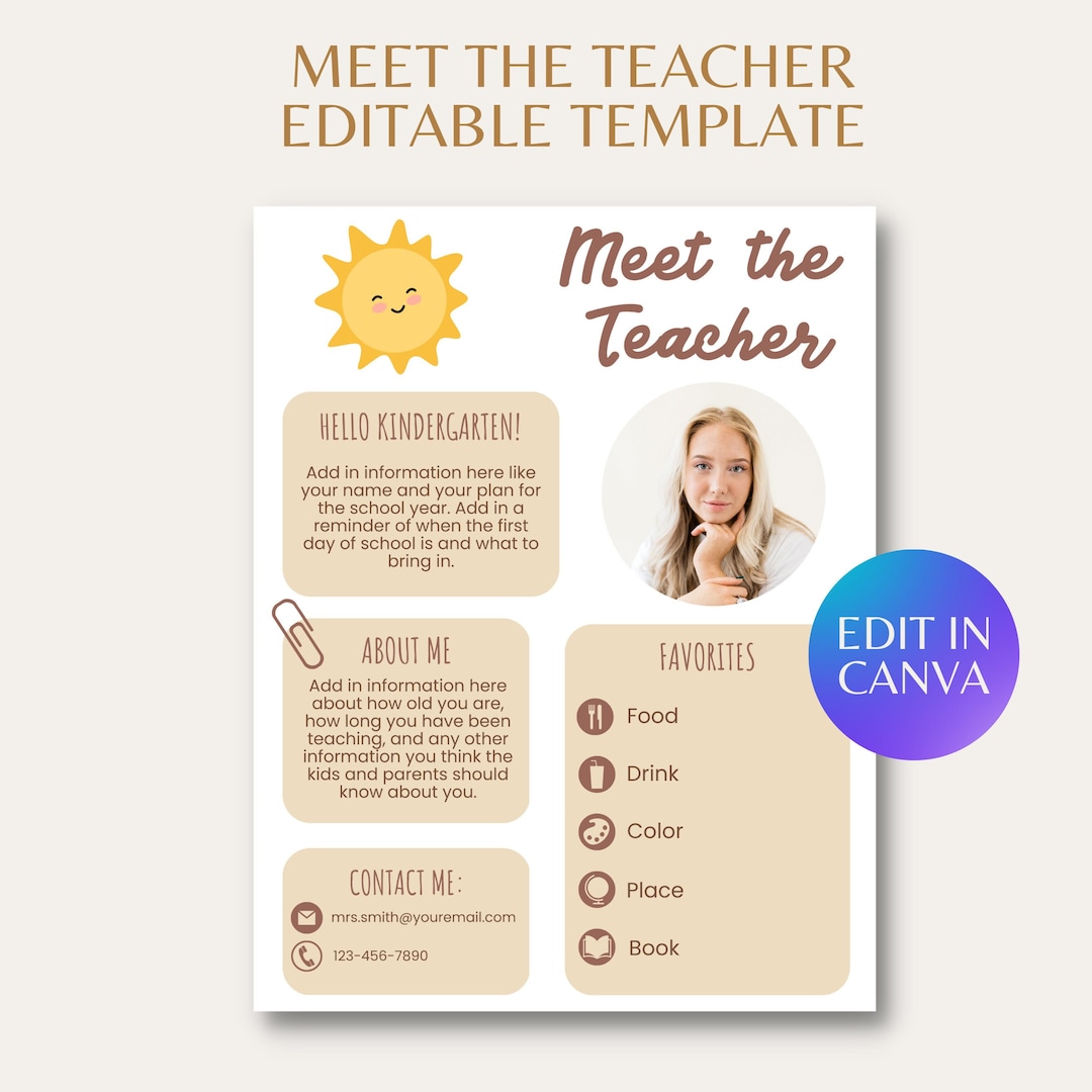 Meet the Teacher Letter Canva | Meet the Teacher Printable | Meet the ...
