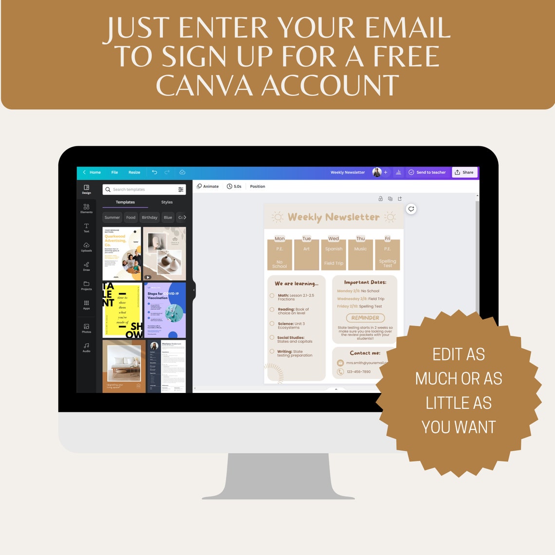 Class Newsletter Editable Template | Teacher Weekly Newsletter | This ...