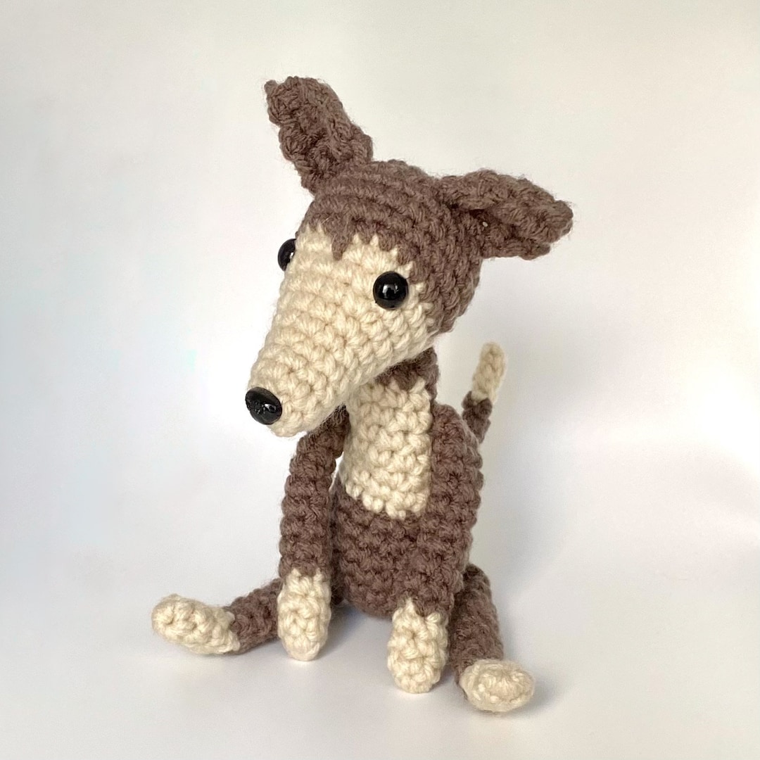 Crochet Pattern Instructions Two-toned Greyhound Puppy Whippet Dog Easy ...