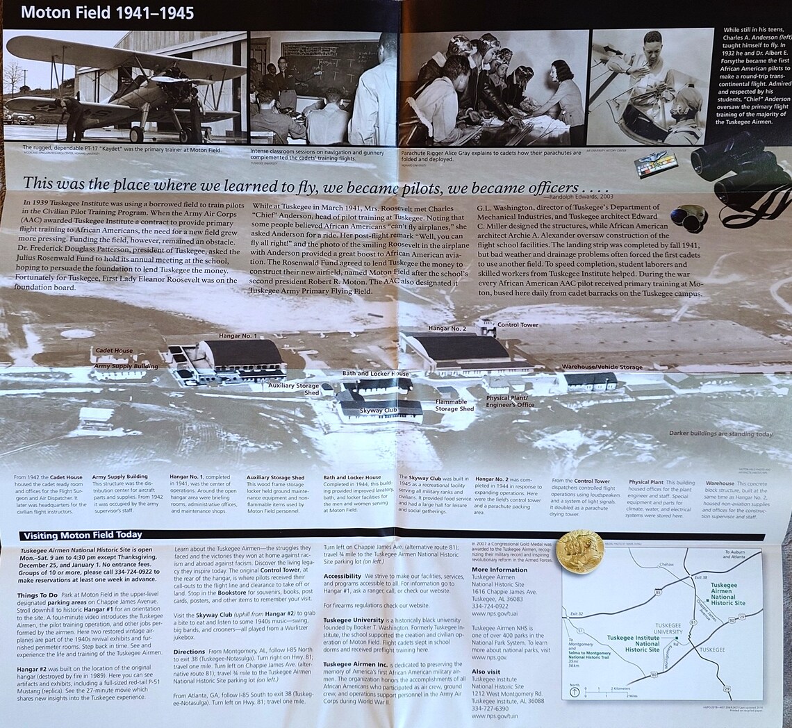Tuskegee Airmen National Historic Site Official NPS Guide Map Brochure ...