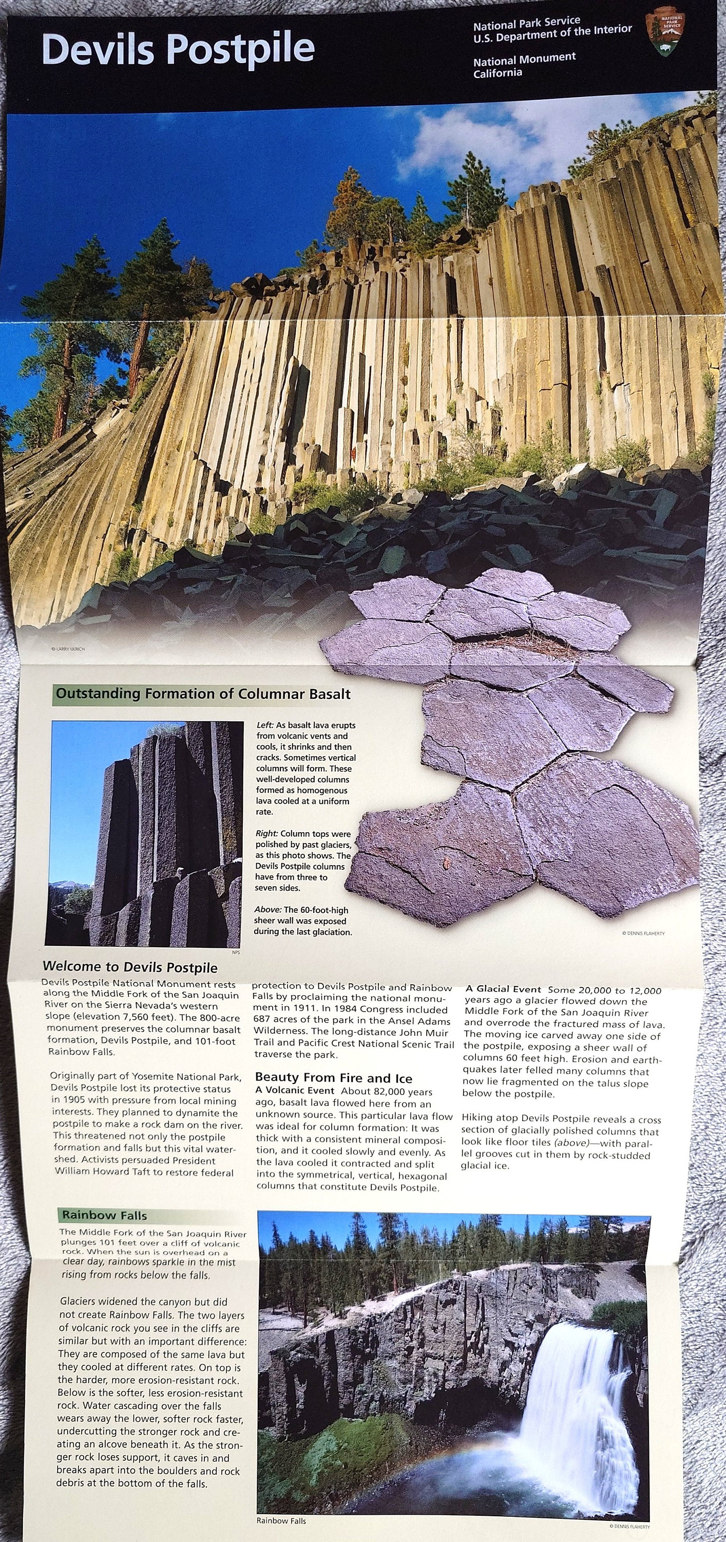 Devils Postpile National Monument Official NPS Guide Map Brochure ...