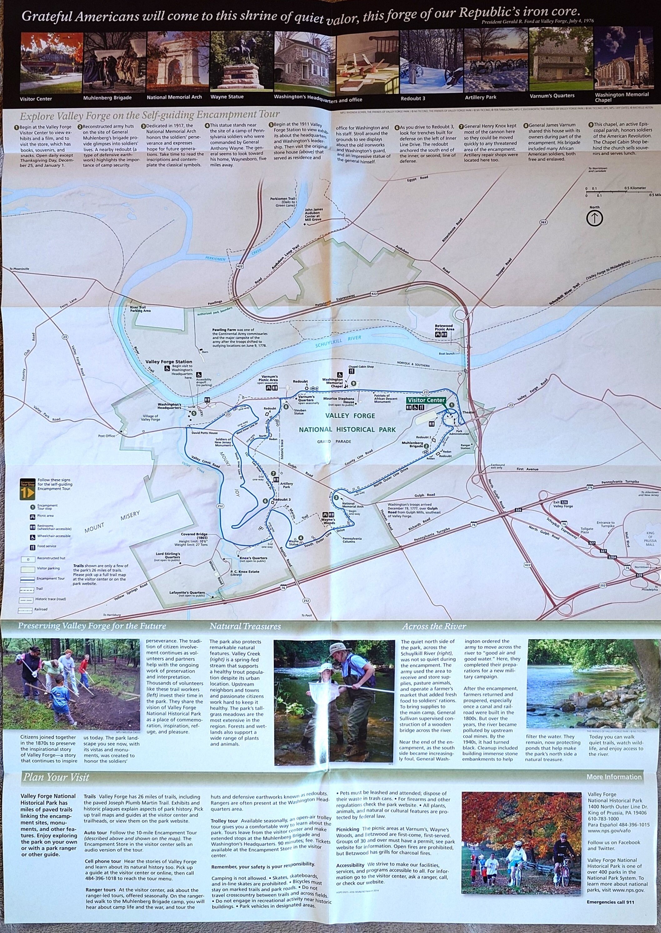 Valley Forge National Historical Park Official NPS Guide Map Brochure ...